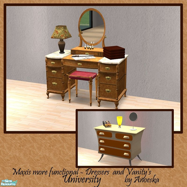The Sims Resource - Maxis More Functional - Dressers and Vanities ...