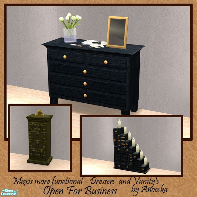 The Sims Resource - Maxis More Functional - Dressers and Vanities - OFB