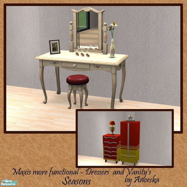 The Sims Resource - Maxis More Functional - Dressers and Vanities - Seasons
