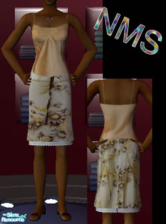 The Sims Resource | earthy Flowered skirt and top