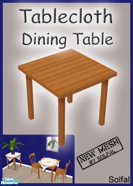 The Sims Resource - Tablecloth Dining Table
