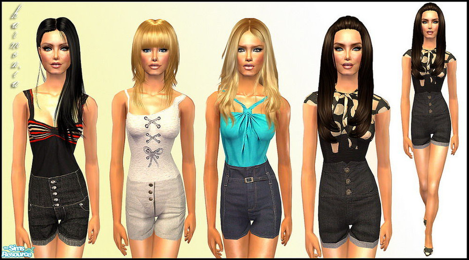 The Sims Resource - Summer High Waist Hotpants Set