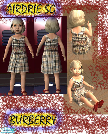 The Sims Resource | Burberry Plaid Dress