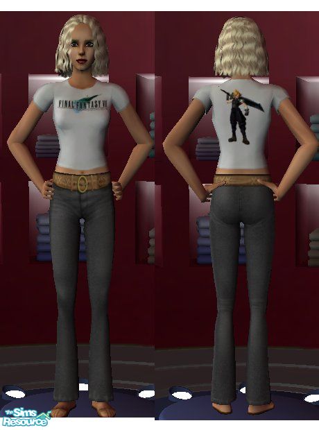 The Sims Resource | Final Fantasy 7 Tee (Cloud)