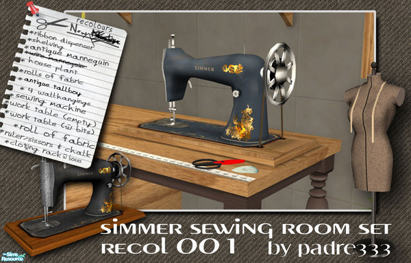 The Sims Resource | Simmer Sewing Recol 001 Antique Sewing Machine