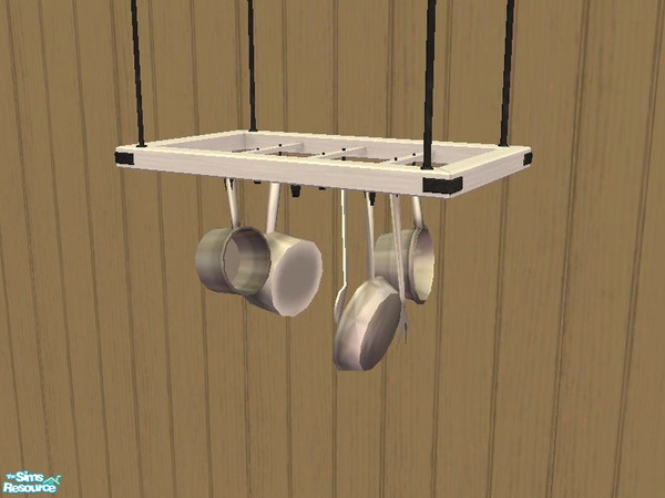 The Sims Resource - Country White Kitchen Pot Rack