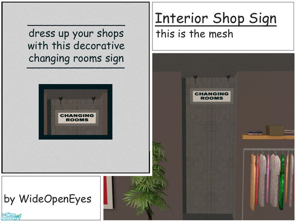 The Sims Resource - Interior Shop Sign -Changing Room