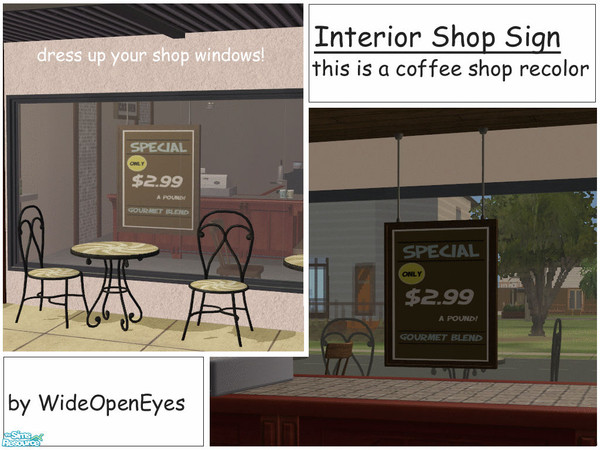 The Sims Resource | Interior Shop Sign - Coffee