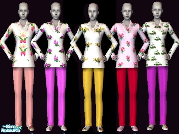 The Sims Resource - wild flowers suits