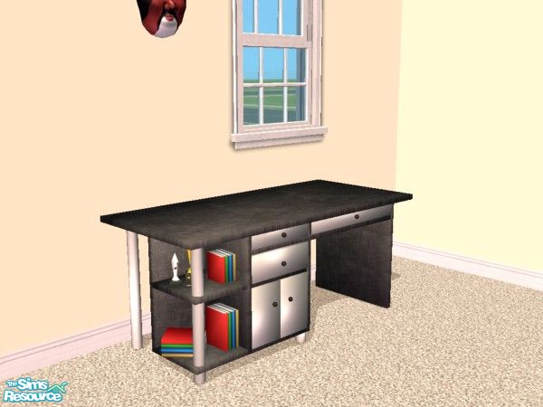 The Sims Resource | LLR Office, Black Desk - Recolor 2