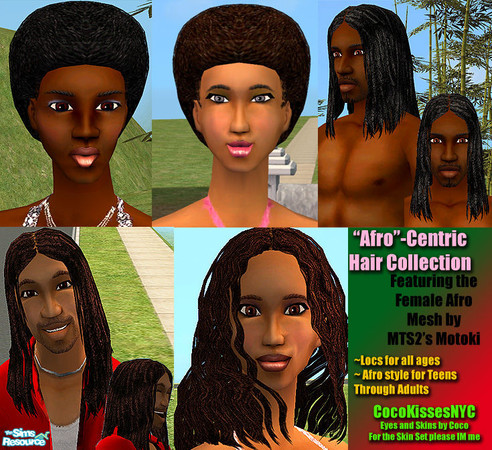 The Sims Resource | "Afro"-Centric Hair Collection