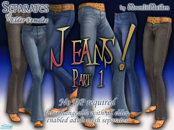 The Sims Resource | Jeans! Part 1 Separates for Elder Females (No EP)