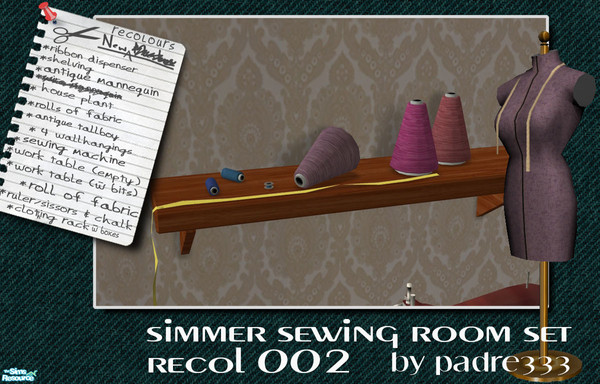 The Sims Resource | Simmer Sewing Recol002 - shelving w thread