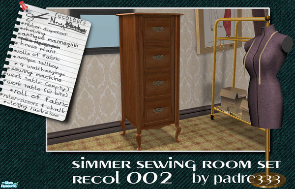 The Sims Resource | Simmer Sewing Recol002 - antique tallboy