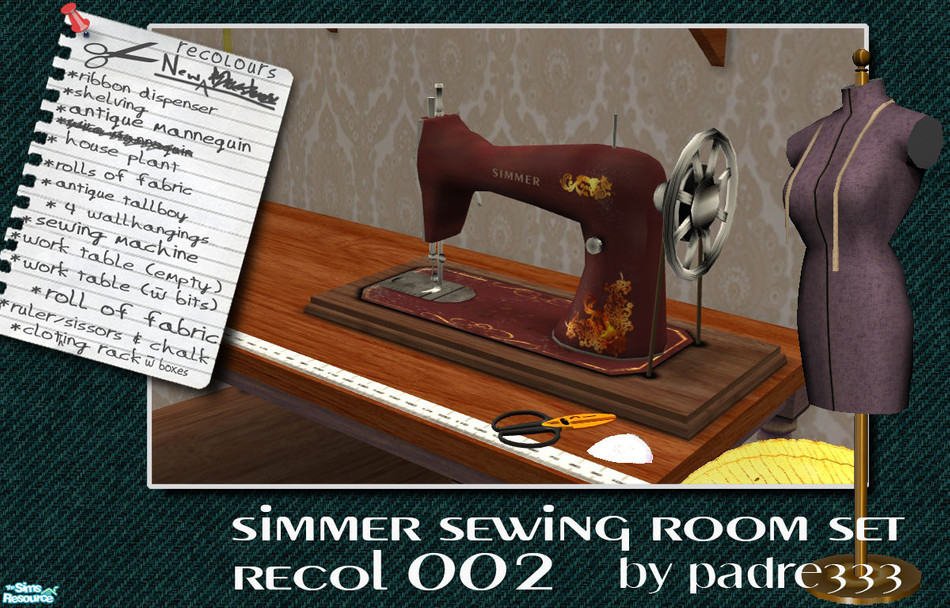 The Sims Resource - Simmer Sewing Recol002 -sewing machine