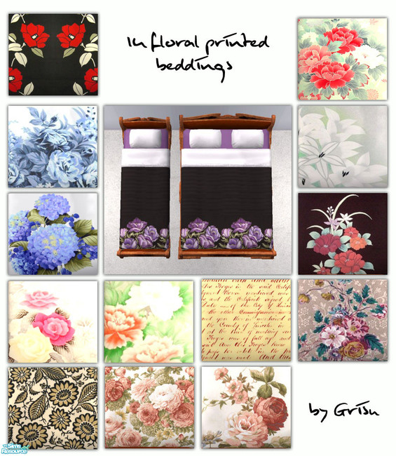 The Sims Resource - Bedding Set - Floral