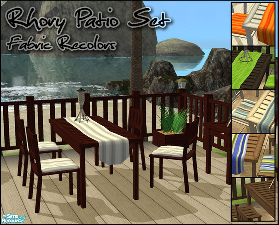 The Sims Resource | Rhory Patio Set - Fabric Recolors