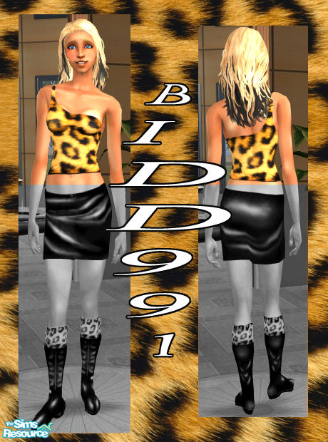 The Sims Resource | cheetah shoulder top