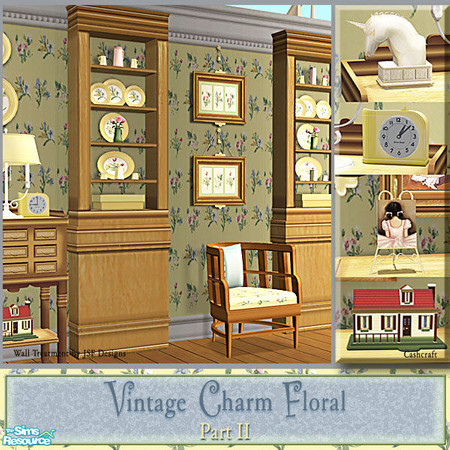 The Sims Resource | Vintage Charm Floral Part II - Deco Cabinet Recol