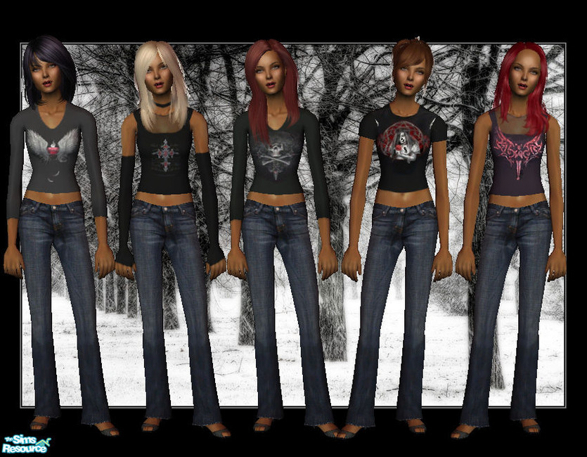 The Sims Resource - Gothic shirts