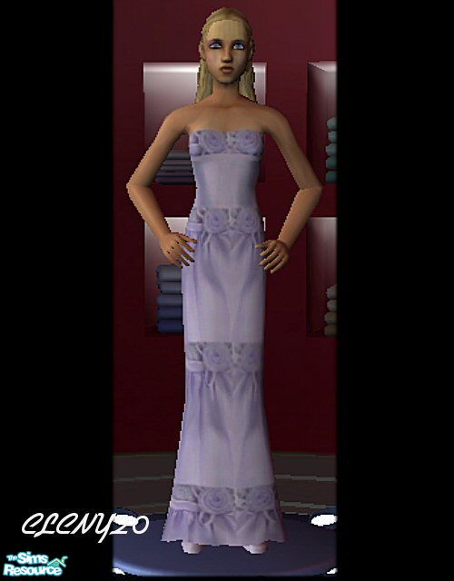 The Sims Resource | Purple Prom Dress