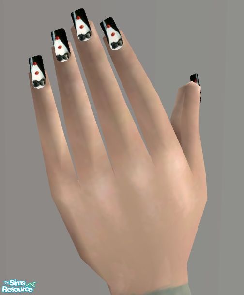 The Sims Resource | Nail Art Collection - Smoking Nails