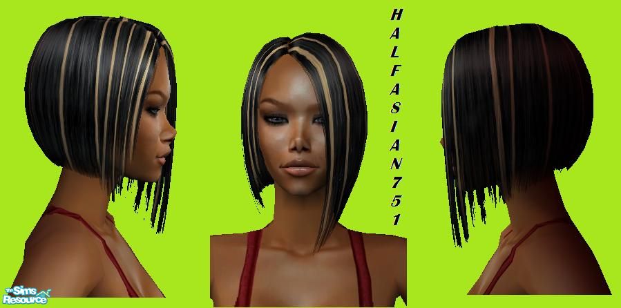 The Sims Resource | Rihanna Bob Streaked