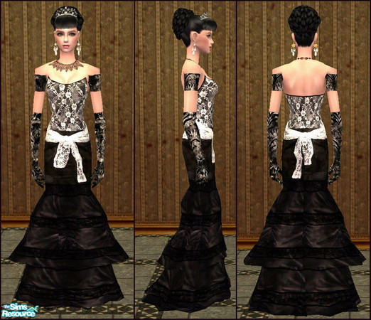 The Sims Resource | Gothic Gown Set - Black