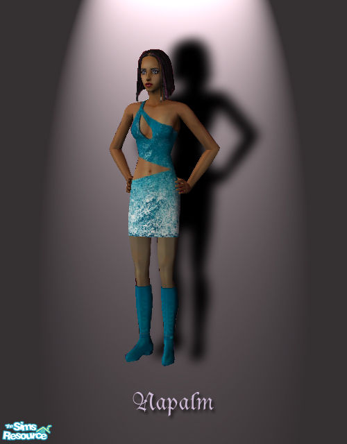 The Sims Resource | Sexy blu dress
