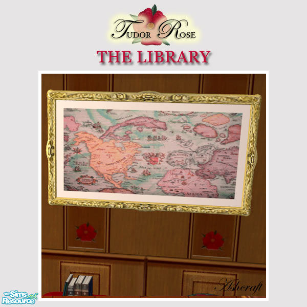 The Sims Resource - Tudor Rose Library Painting