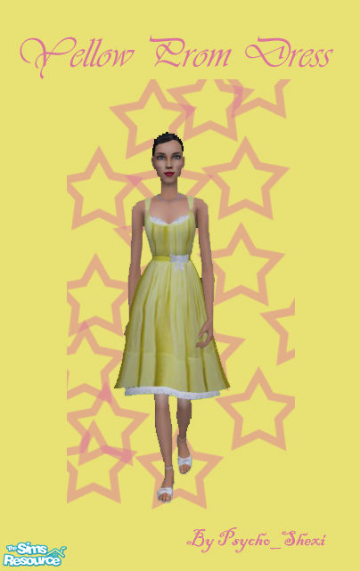The Sims Resource | Yellow prom dress