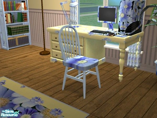 The Sims Resource - Blue Daisy Office Chair