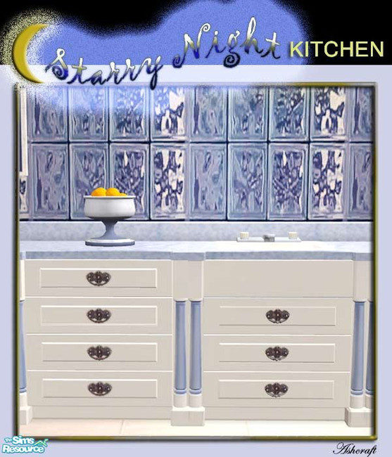 The Sims Resource - Starry Night Kitchen Counters