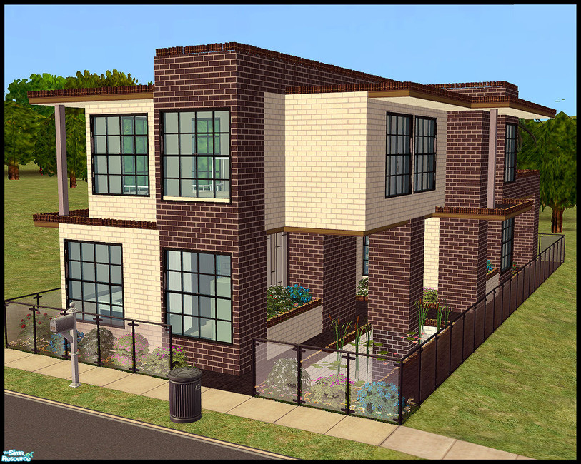 The Sims Resource - 01 Modern Lane - Modern 1x2 Small Home