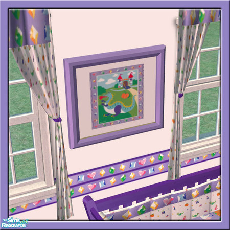 The Sims Resource | Dragon Picture Happy Purple Nursery Set