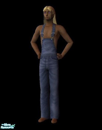 The Sims Resource - Shirtless Overalls Adult