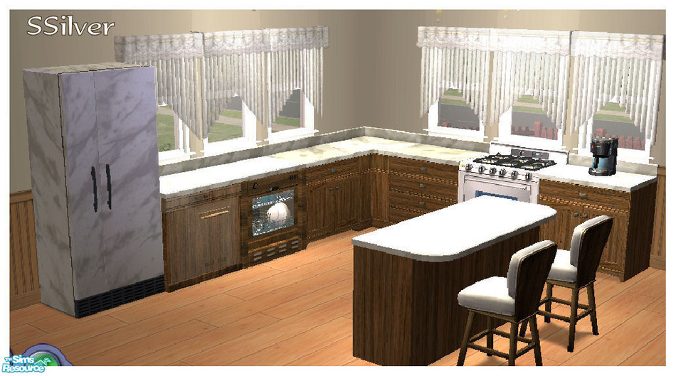 The Sims Resource - White Marble Kitchen