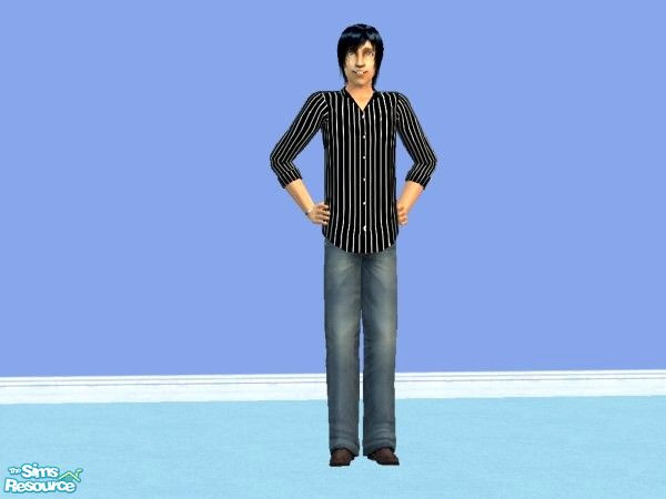 The Sims Resource | Shirt and jeans. - white stripes.