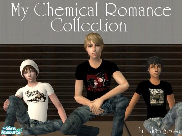 The Sims Resource - My Chemical Romance Shirts for Teens(Male)