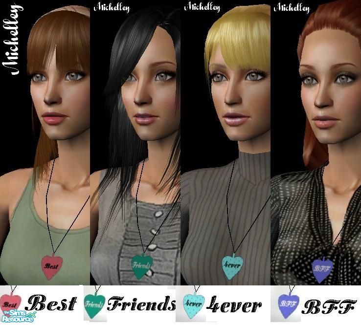 The Sims Resource | BFF Friendship Necklaces
