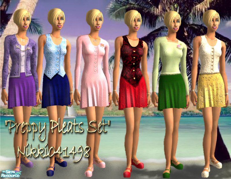 The Sims Resource | Preppy Pleats Set