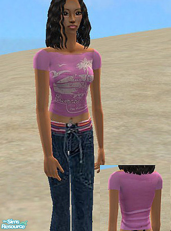 The Sims Resource - Pink tee