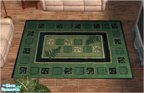The Sims Resource | Green Leafy Area Rug