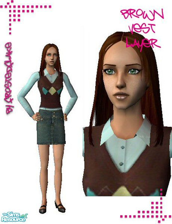 The Sims Resource | Brown Vest Layer