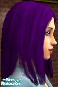 The Sims Resource | Long Purple Hair