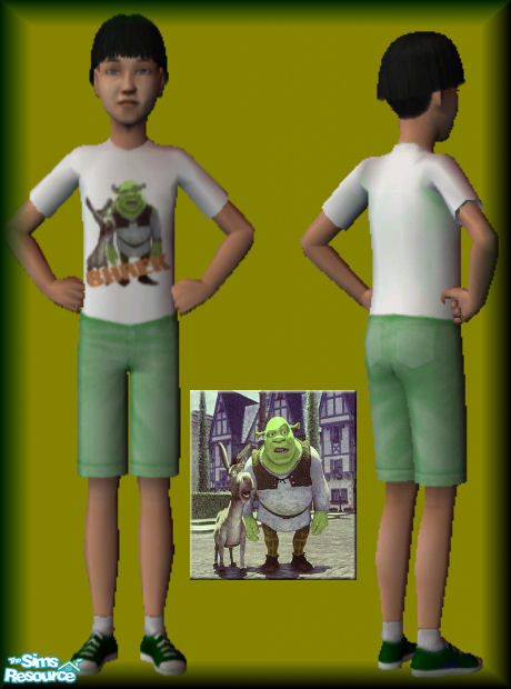 The Sims Resource | Boy's Shrek Outfit