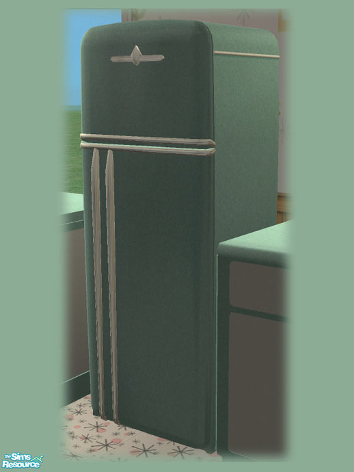 The Sims Resource | 50s Retro Kitchen - Fridge - Aqua