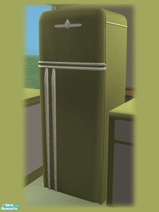 The Sims Resource | 50s Retro Kitchen - Fridge - Green