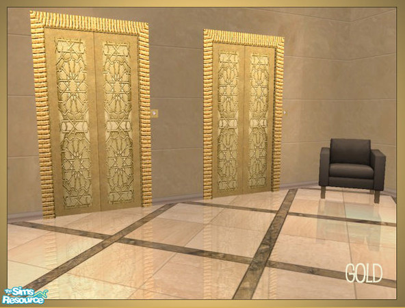 The Sims Resource | Arabesque inspired elevator recolors - golden