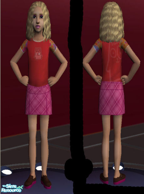 The Sims Resource - pink plaid skirt